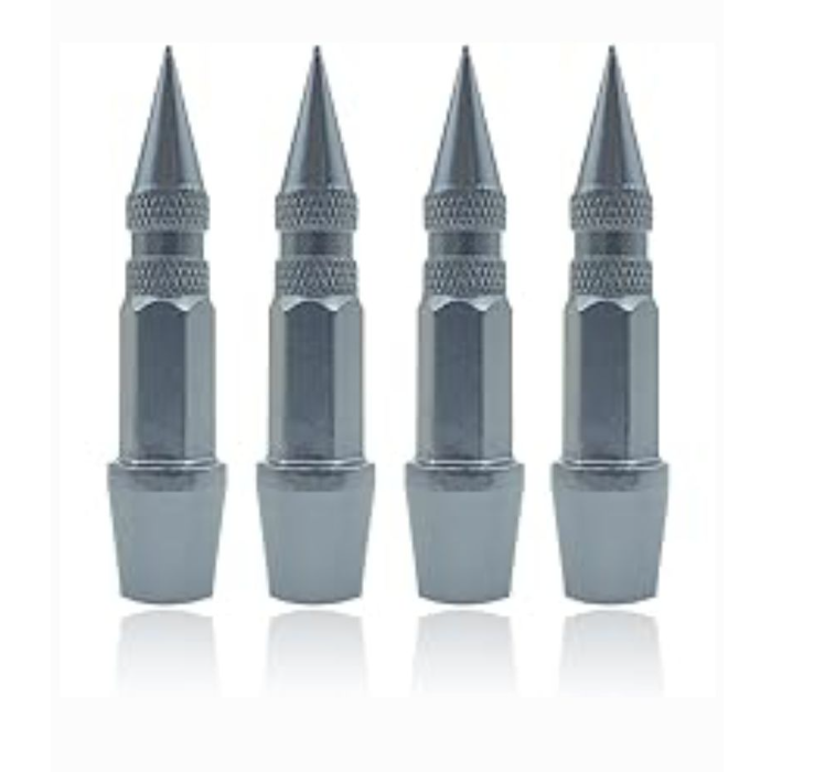 Automotive :: Spike(Bullet) Valve Caps - Grey
